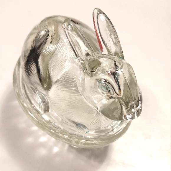 unknown | Dining | Vintage Le Smith Clear Glass Bunny Rabbit On A Nest ...